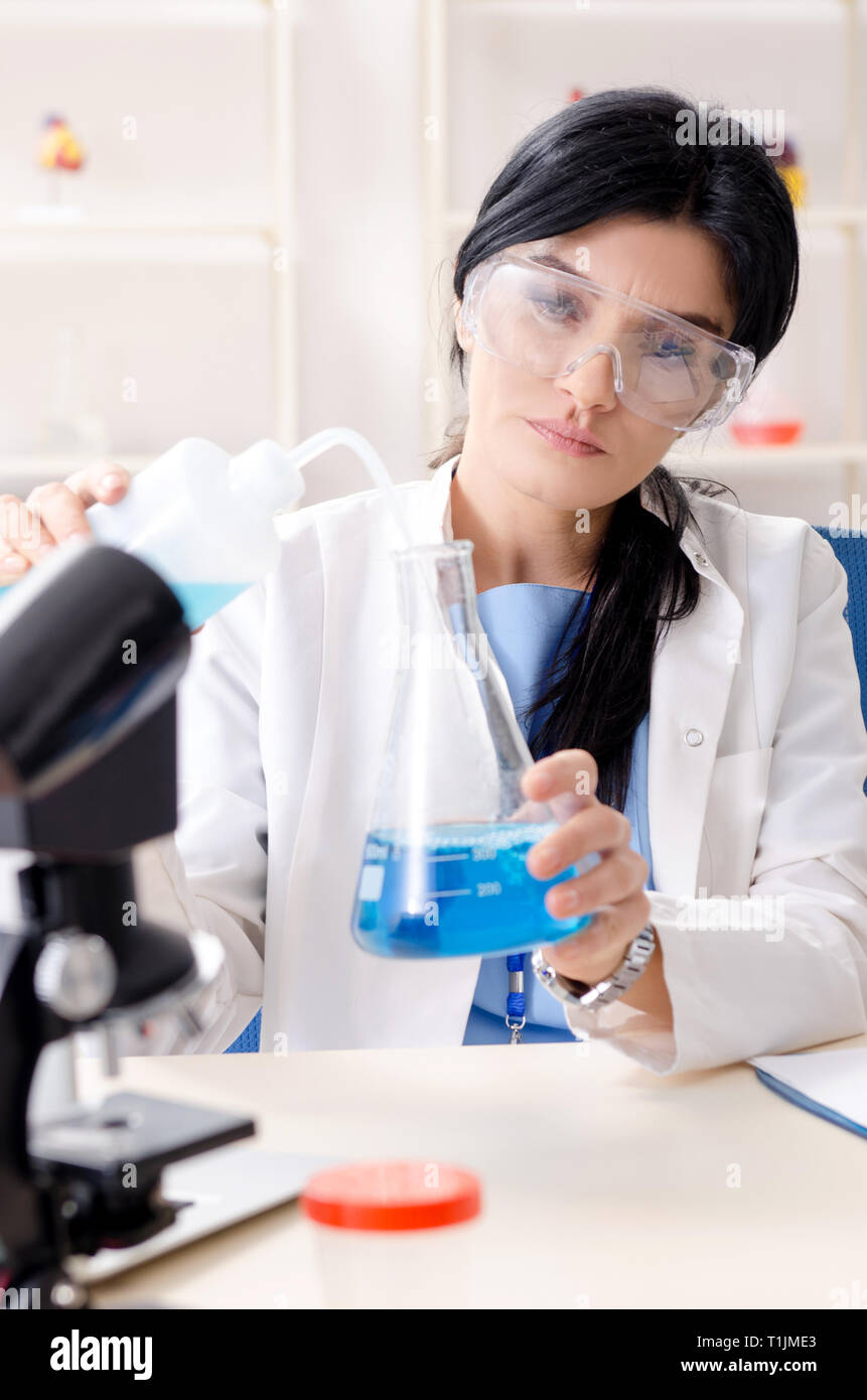 Female scientist mixing chemical solution hi-res stock photography and ...