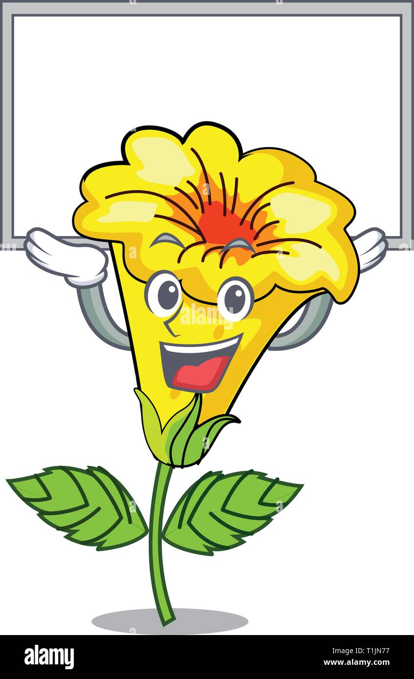 Up board allamanda flower in the shape cartoon vector illustration ...