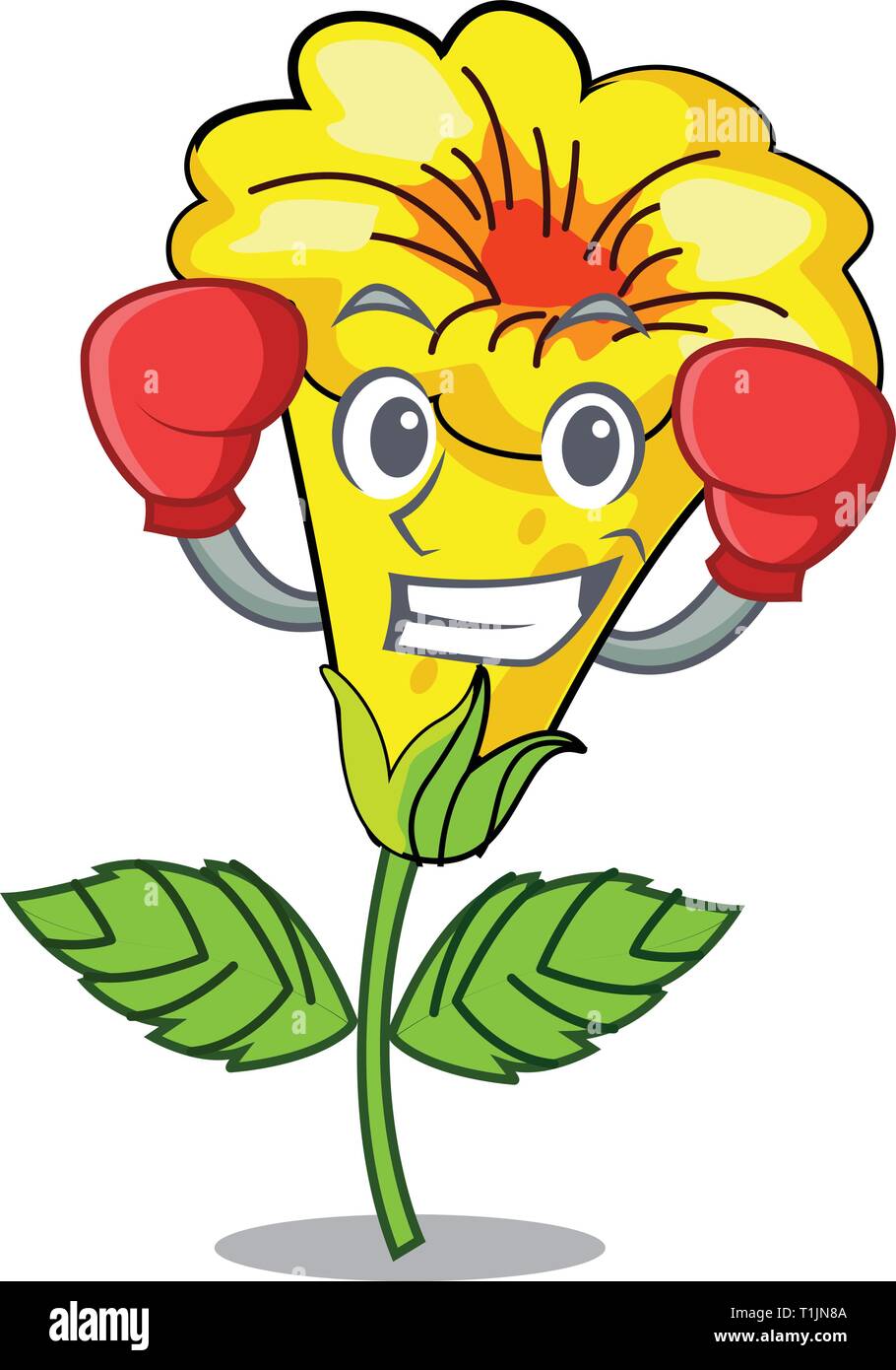 Boxing allamanda flower in the shape cartoon vector illustration Stock ...