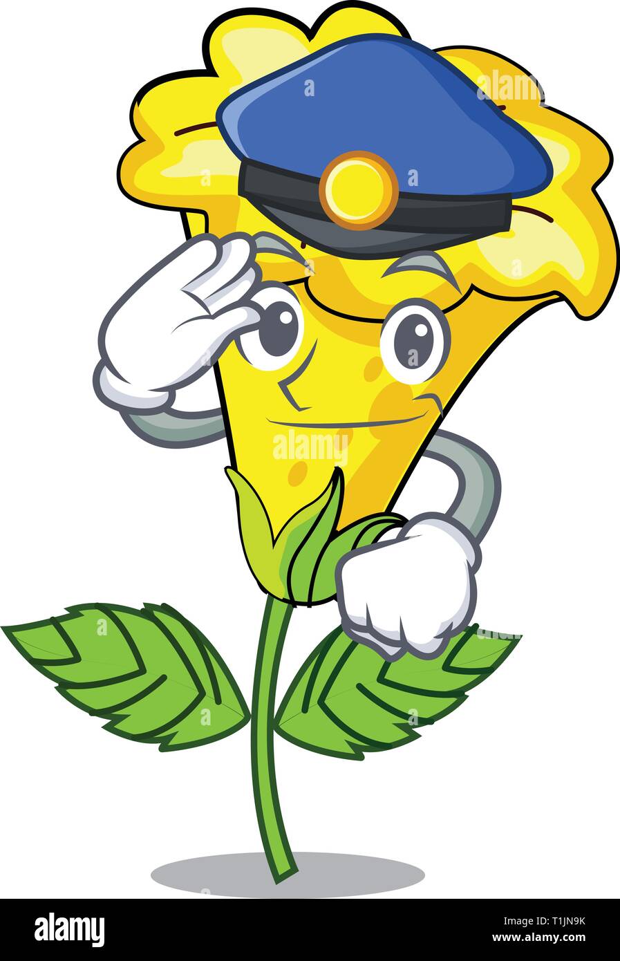 Police allamanda flower in the shape cartoon vector illustration Stock ...