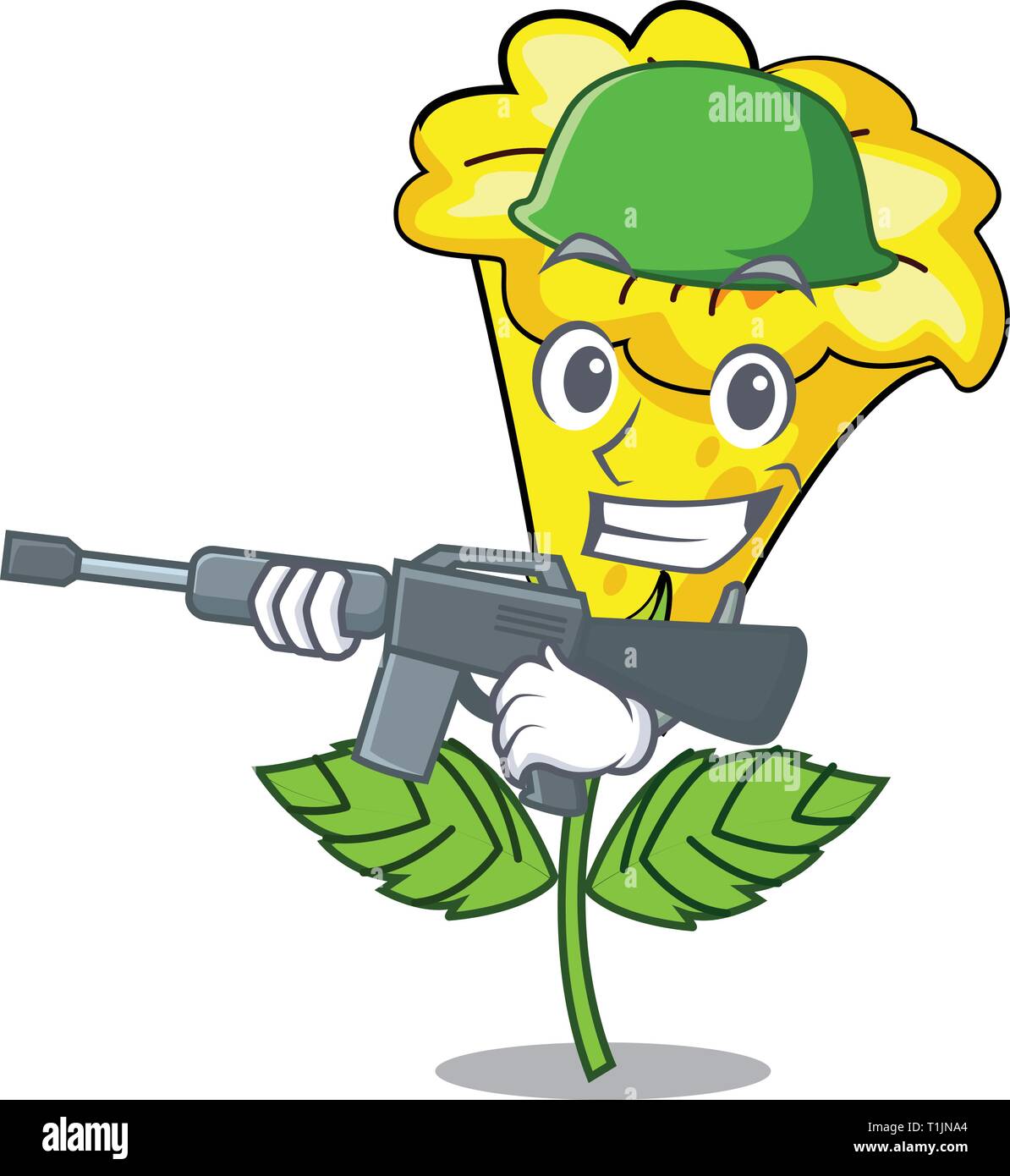 Army allamanda flower in the shape cartoon vector illustration Stock ...