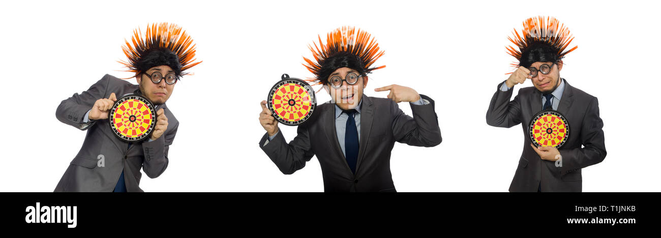 Funny man with mohawk hairstyle Stock Photo - Alamy