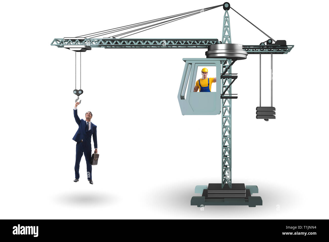 Businessman in lift Cut Out Stock Images & Pictures - Alamy