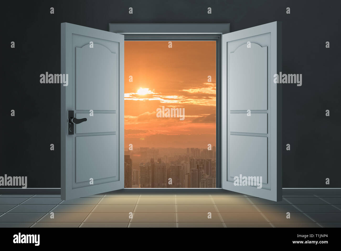 Open doors in opportunity concept Stock Photo - Alamy