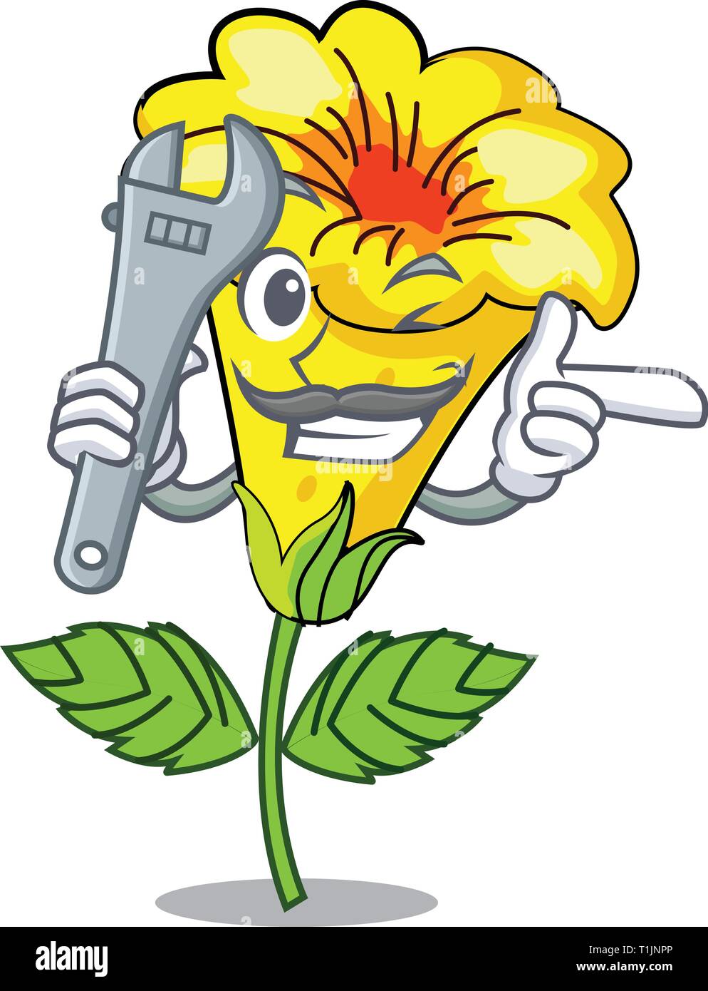 Mechanic allamanda flower isolated in the mascot vector illustration ...