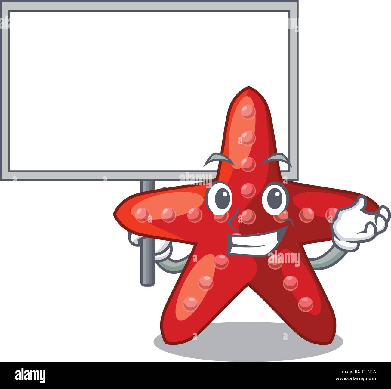 Bring board red starfish isolated with the character vector ...