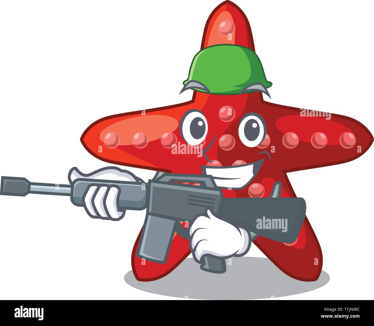 Army red starfish isolated with the character vector illustration Stock ...