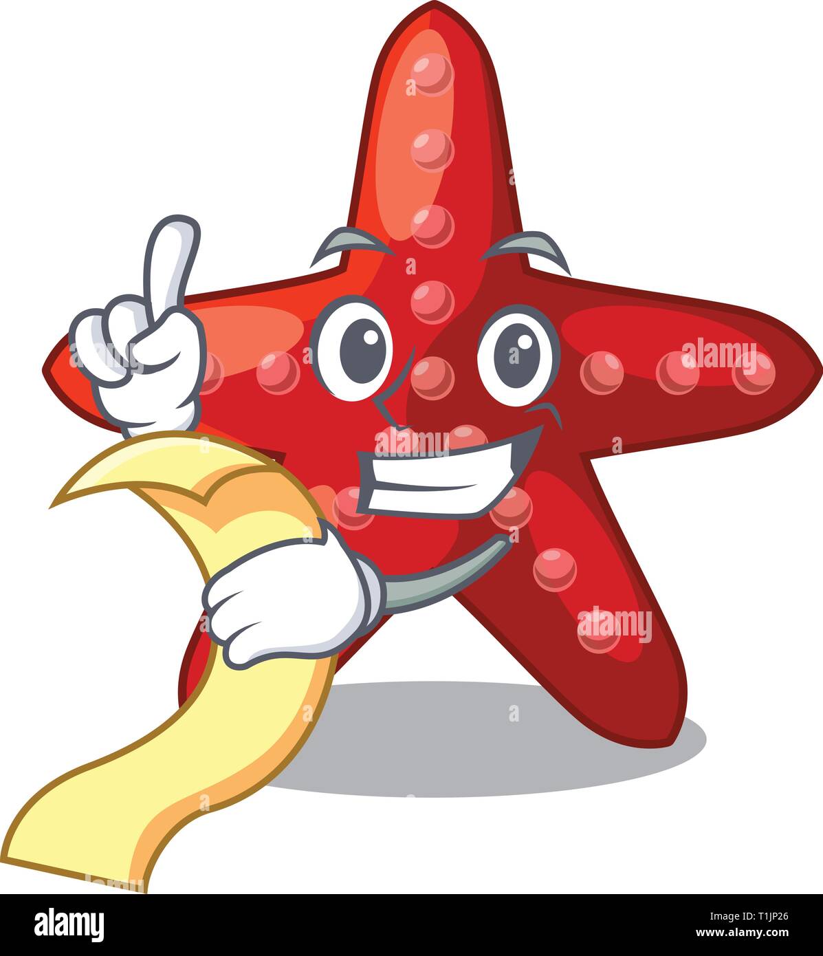 With menu red starfish in the cartoon shape vector illustration Stock ...