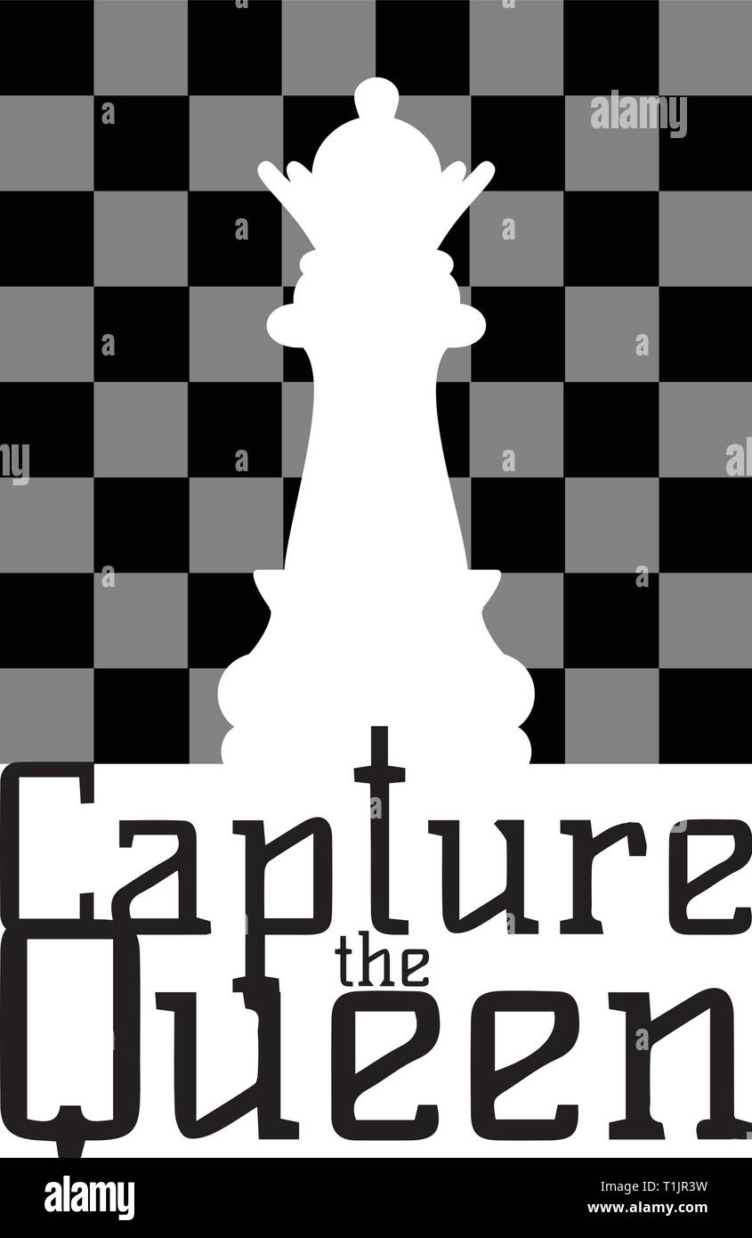 Chess queen with chess board title words "Capture the Queen" t-shird ...