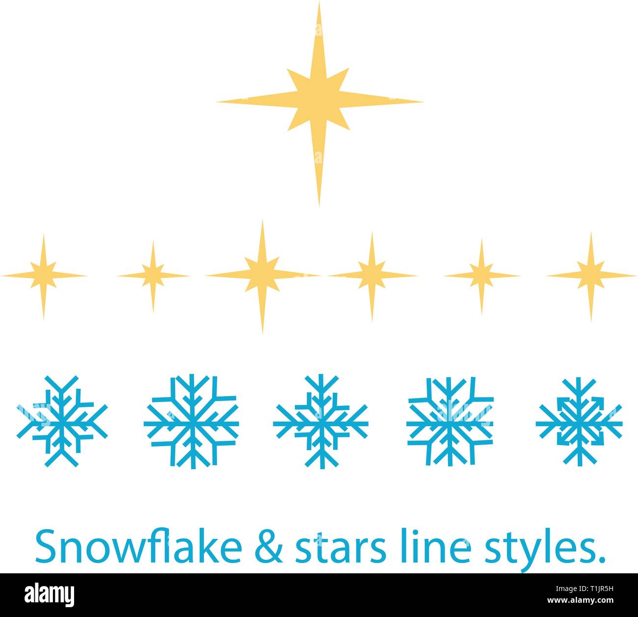 Stars & snowflakes line styles Stock Vector Image & Art - Alamy