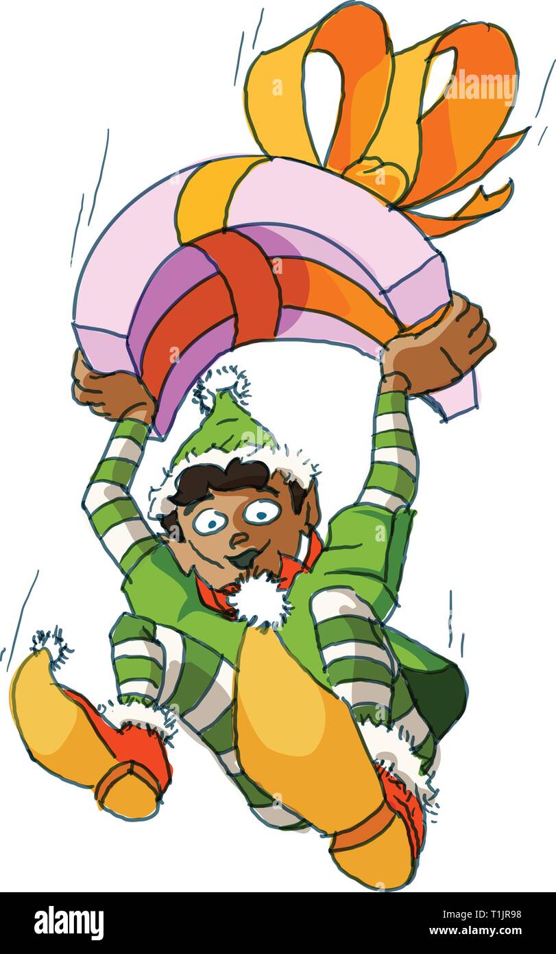 Christmas season elve person pattern graphic falling Stock Vector Image ...