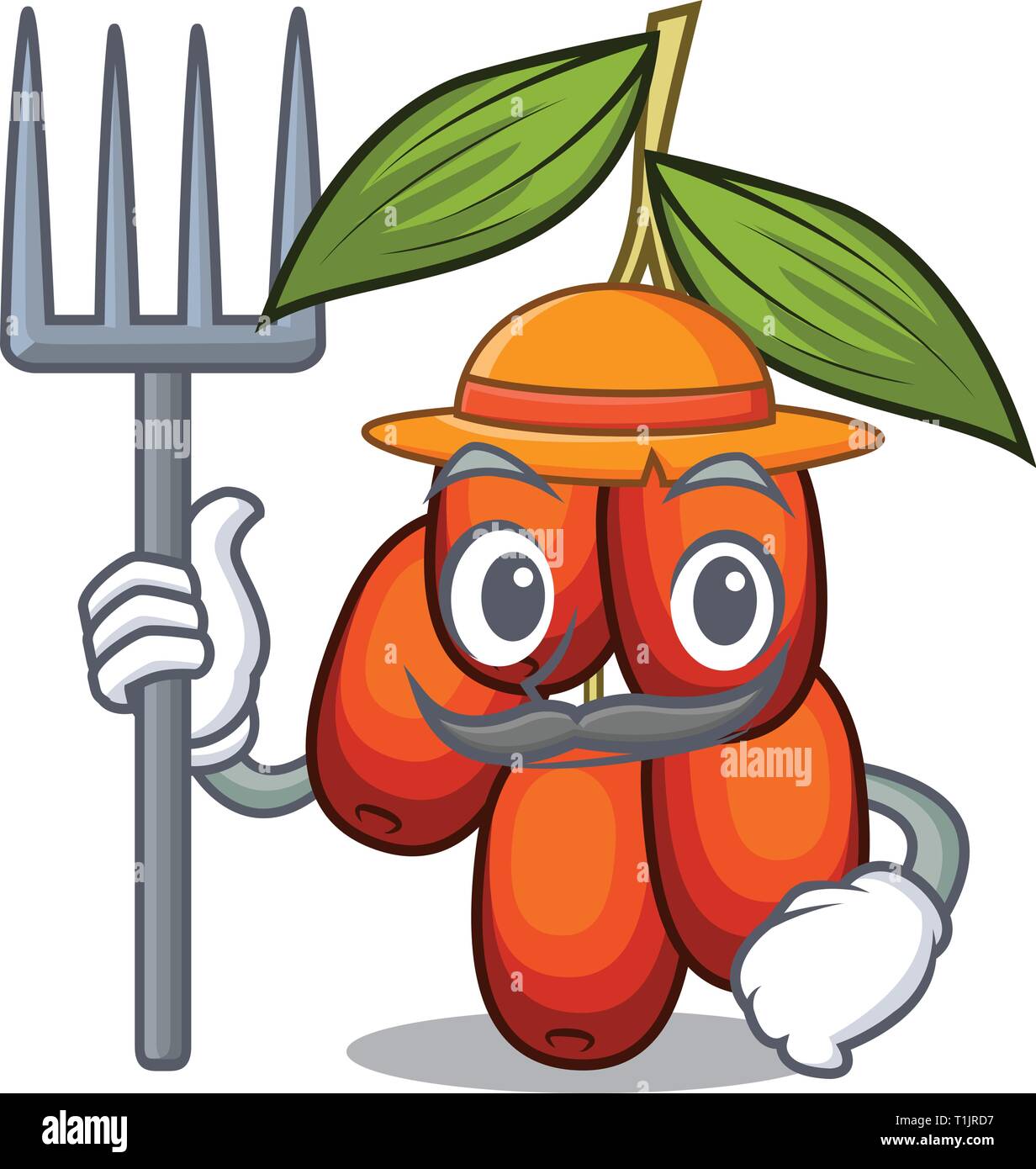 Farmer jujube fruit in a cartoon bowl vector illustration Stock Vector ...