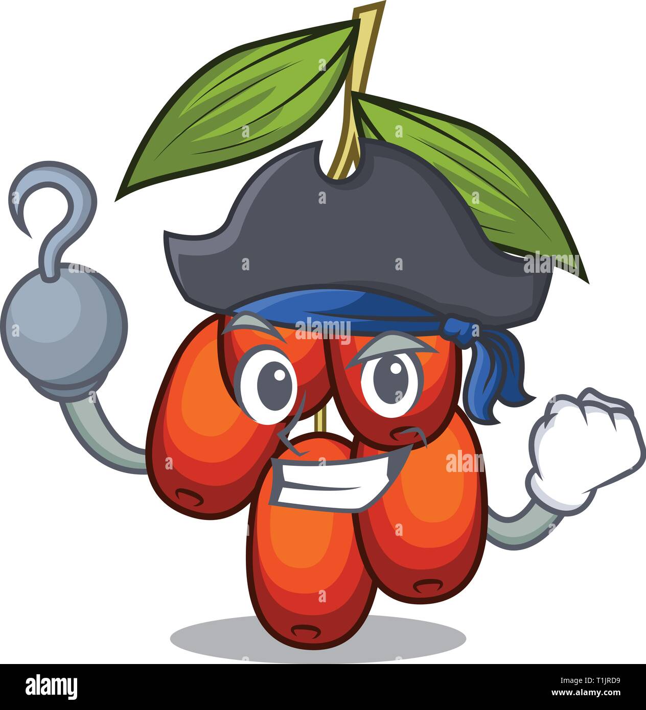 Pirate jujube fruit in a cartoon bowl vector illustration Stock Vector ...