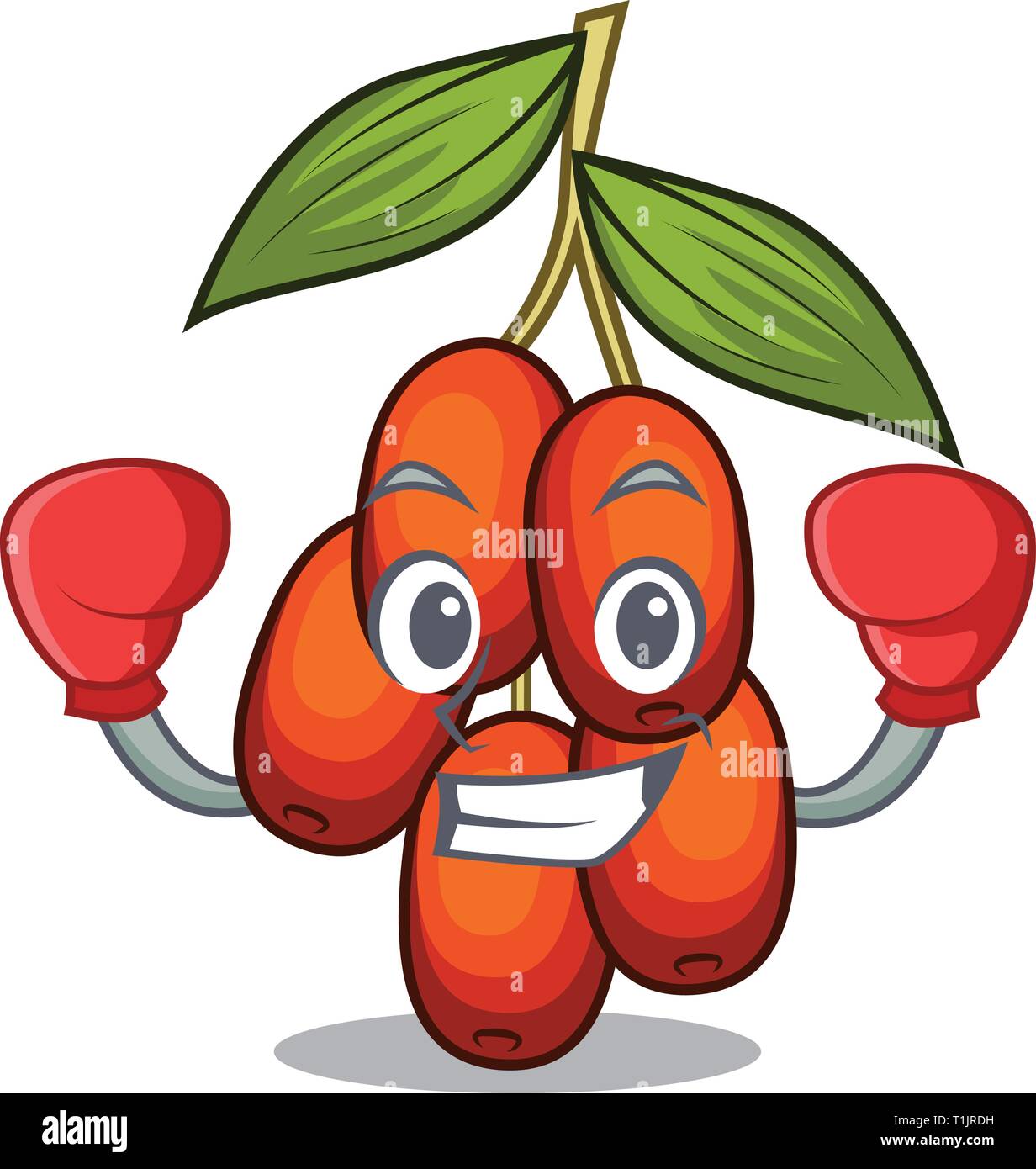 Boxing jujube fruit in a cartoon bowl vector illustration Stock Vector ...