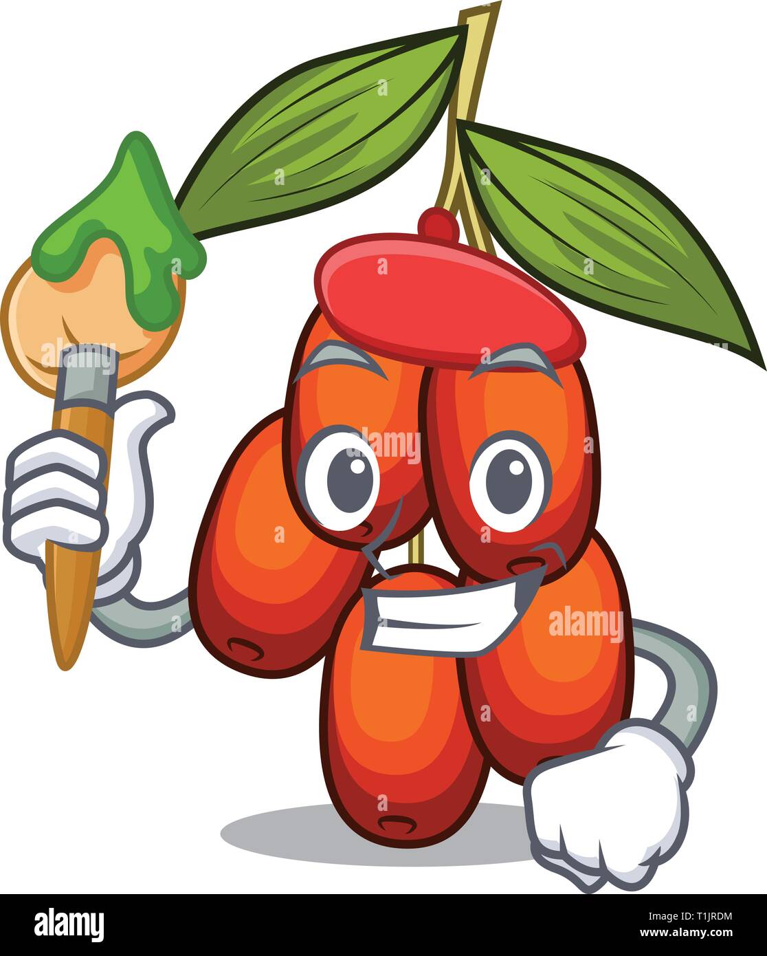 Artist jujube fruit in a cartoon bowl vector illustration Stock Vector ...