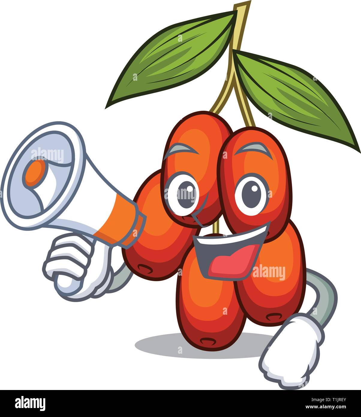 With megaphone jujube fruit in a cartoon bowl vector illustration Stock ...