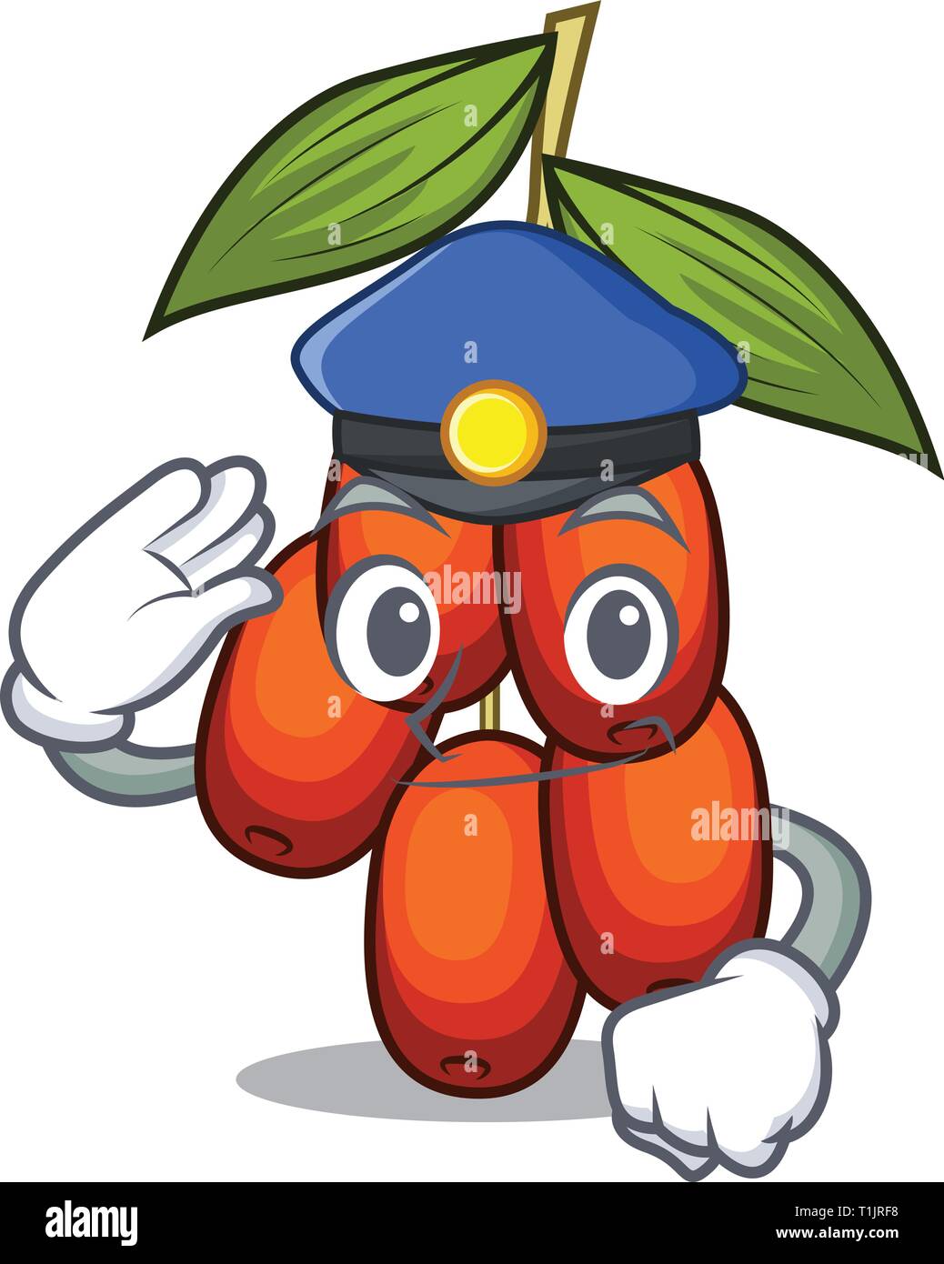 Police jujube fruit in a cartoon bowl vector illustration Stock Vector ...