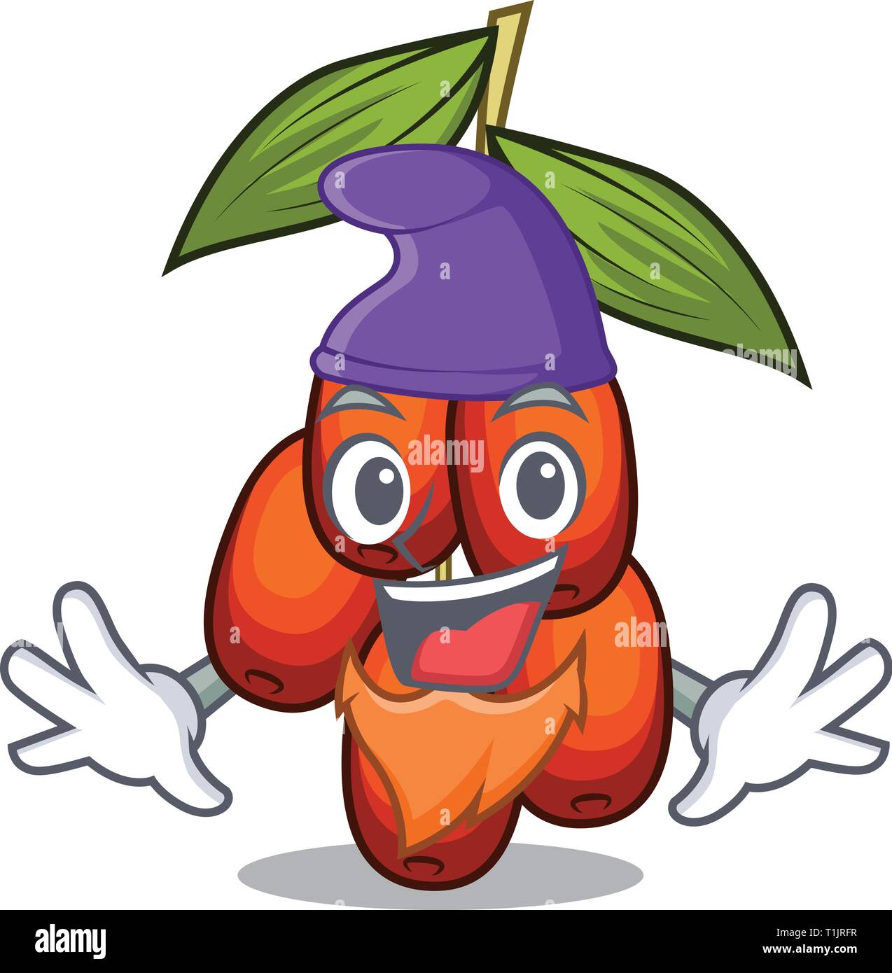 Elf jujube fruit in a cartoon bowl vector illustration Stock Vector ...