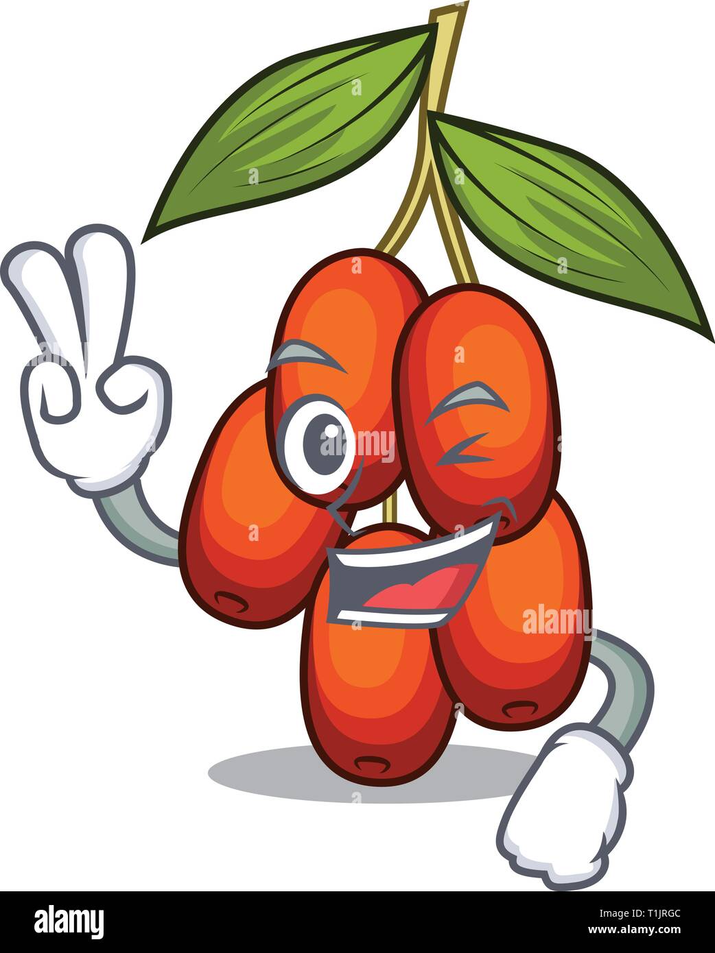 Two finger jujube fruit isolated with the cartoon vector illustration ...