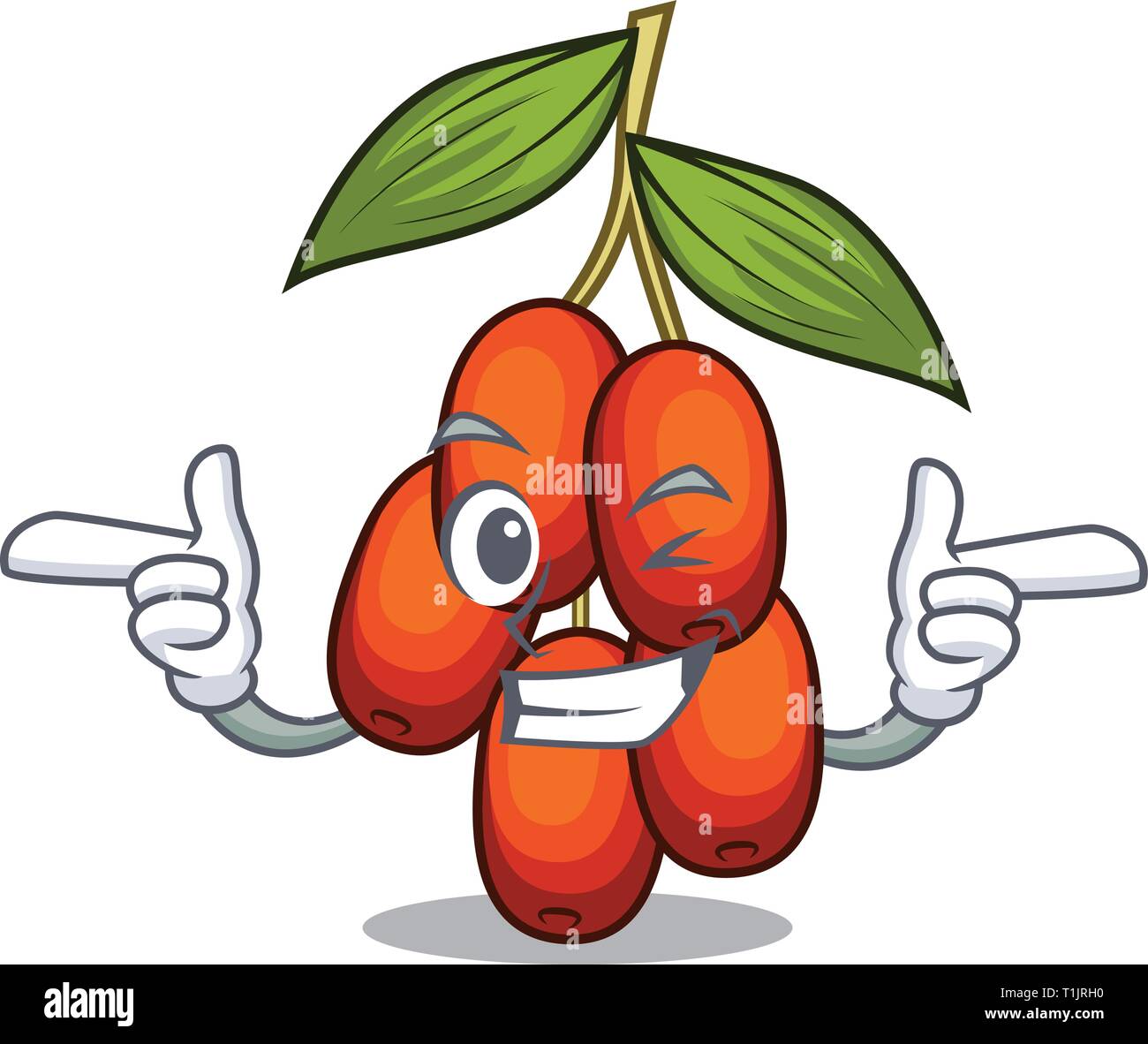 Wink jujube fruit isolated with the cartoon vector illustration Stock ...