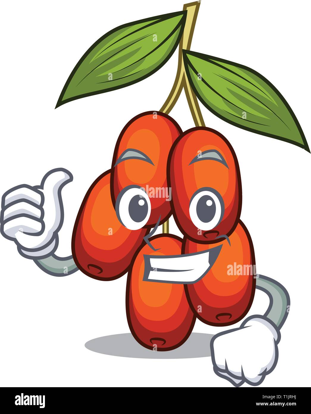Thumbs up jujube fruit isolated with the cartoon vector illustration ...
