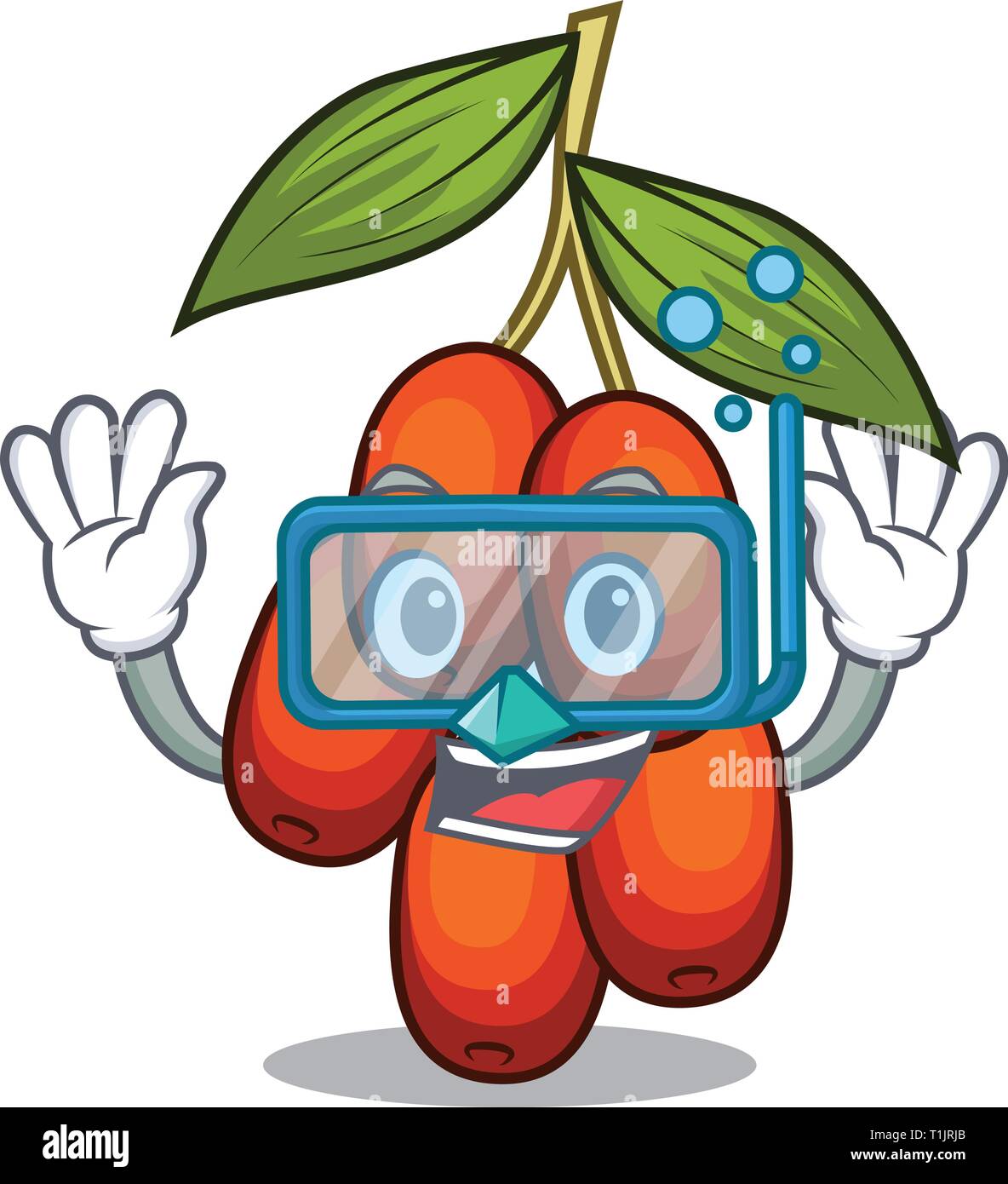Diving jujube fruit isolated with the cartoon vector illustration Stock ...