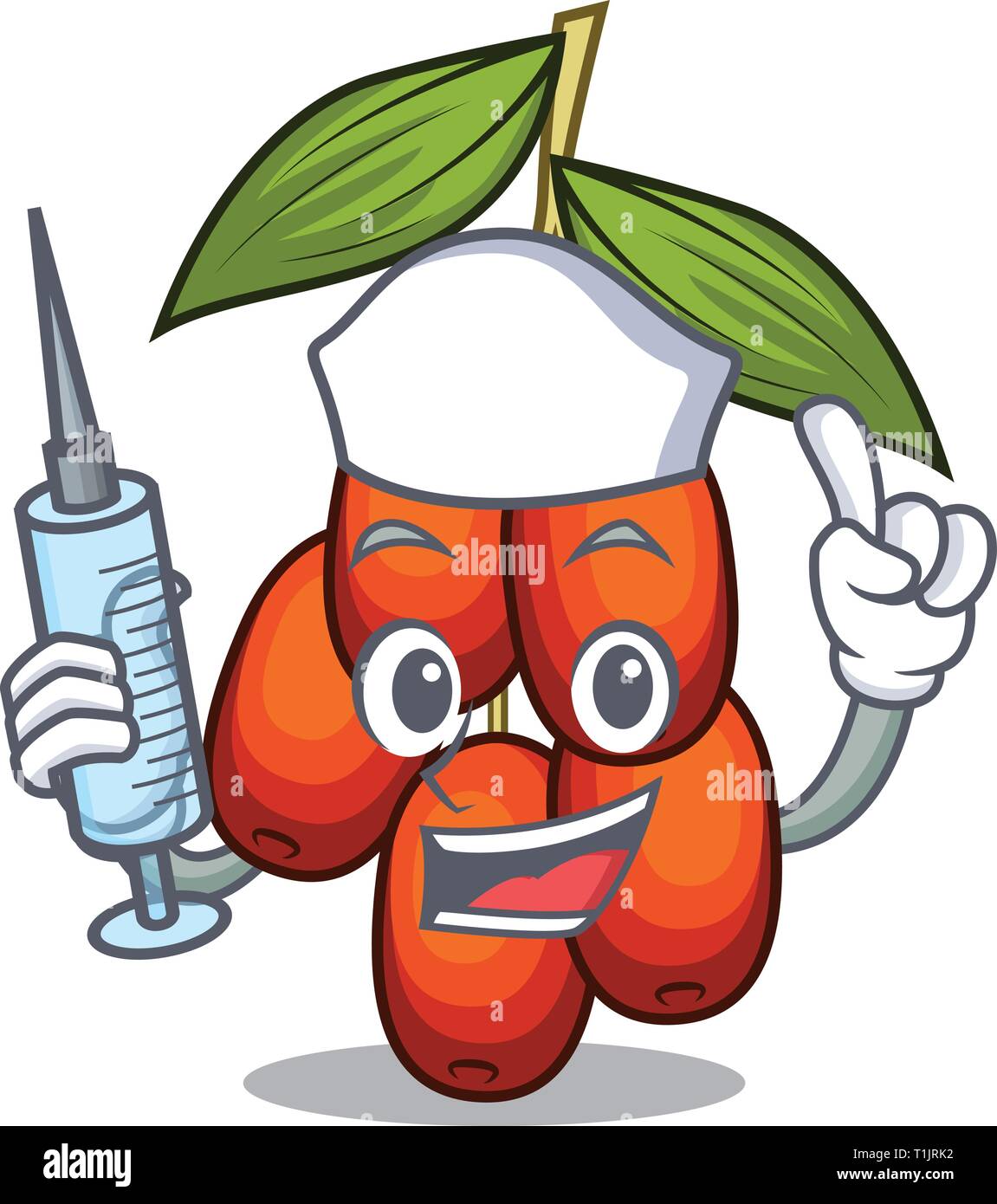 Nurse jujube fruit isolated with the cartoon vector illustration Stock ...
