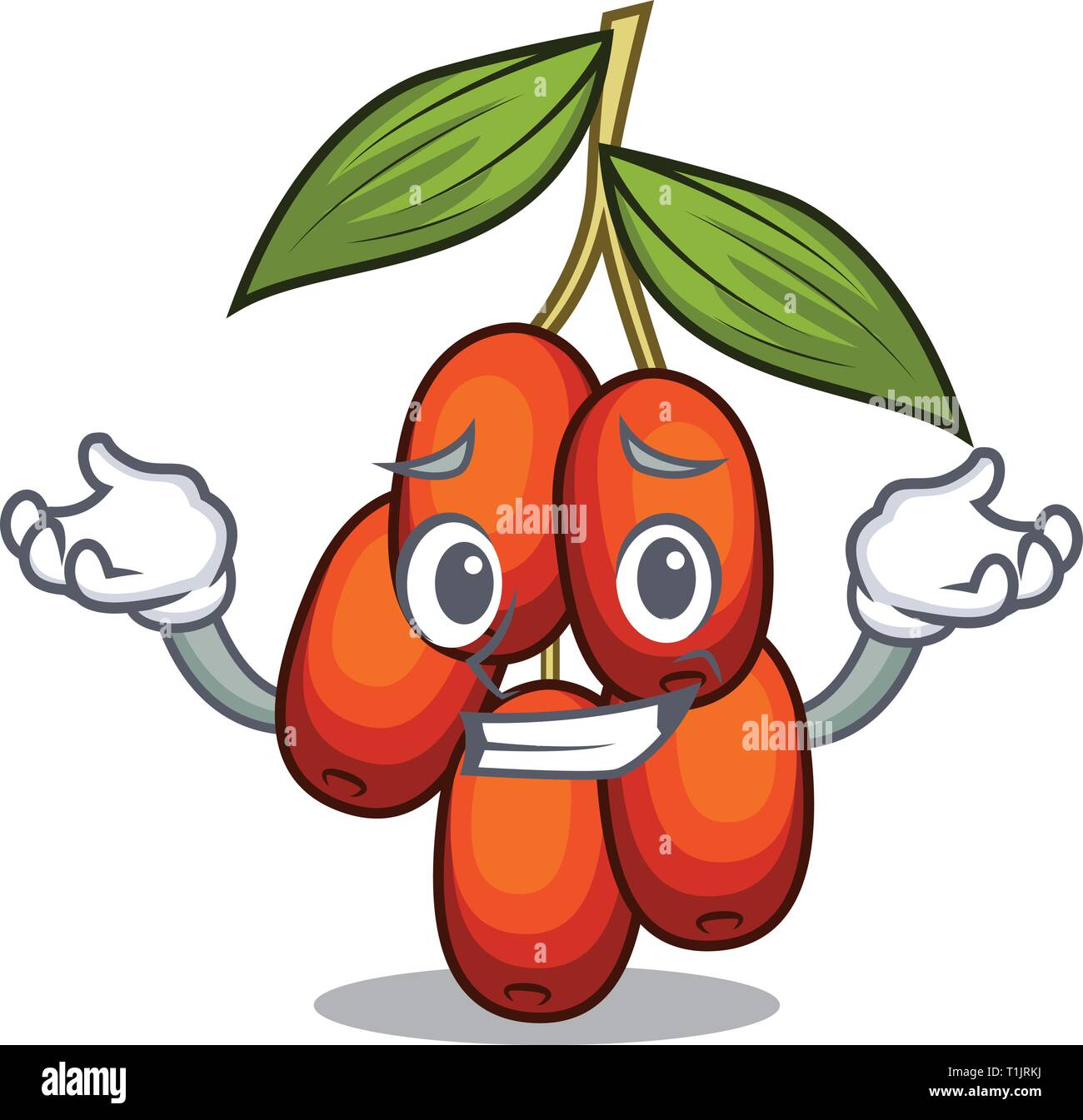 Grinning jujube fruit isolated with the cartoon vector illustration ...