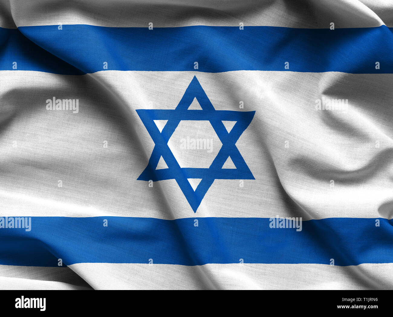 National israeli flag waving hi-res stock photography and images - Alamy