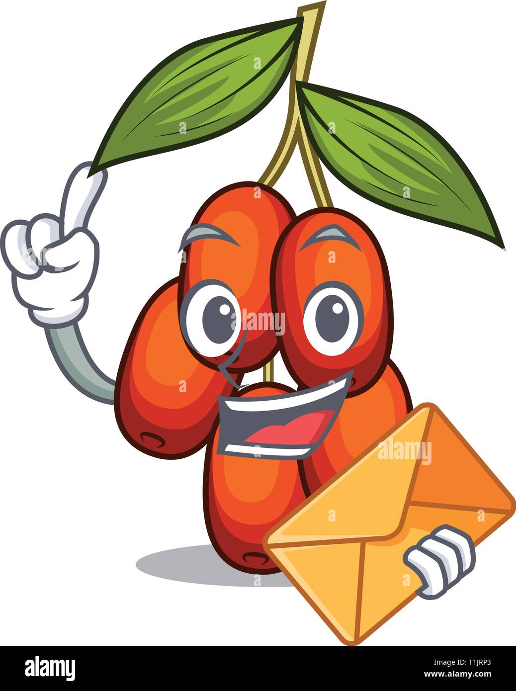 With envelope jujube fruit isolated with the cartoon vector ...