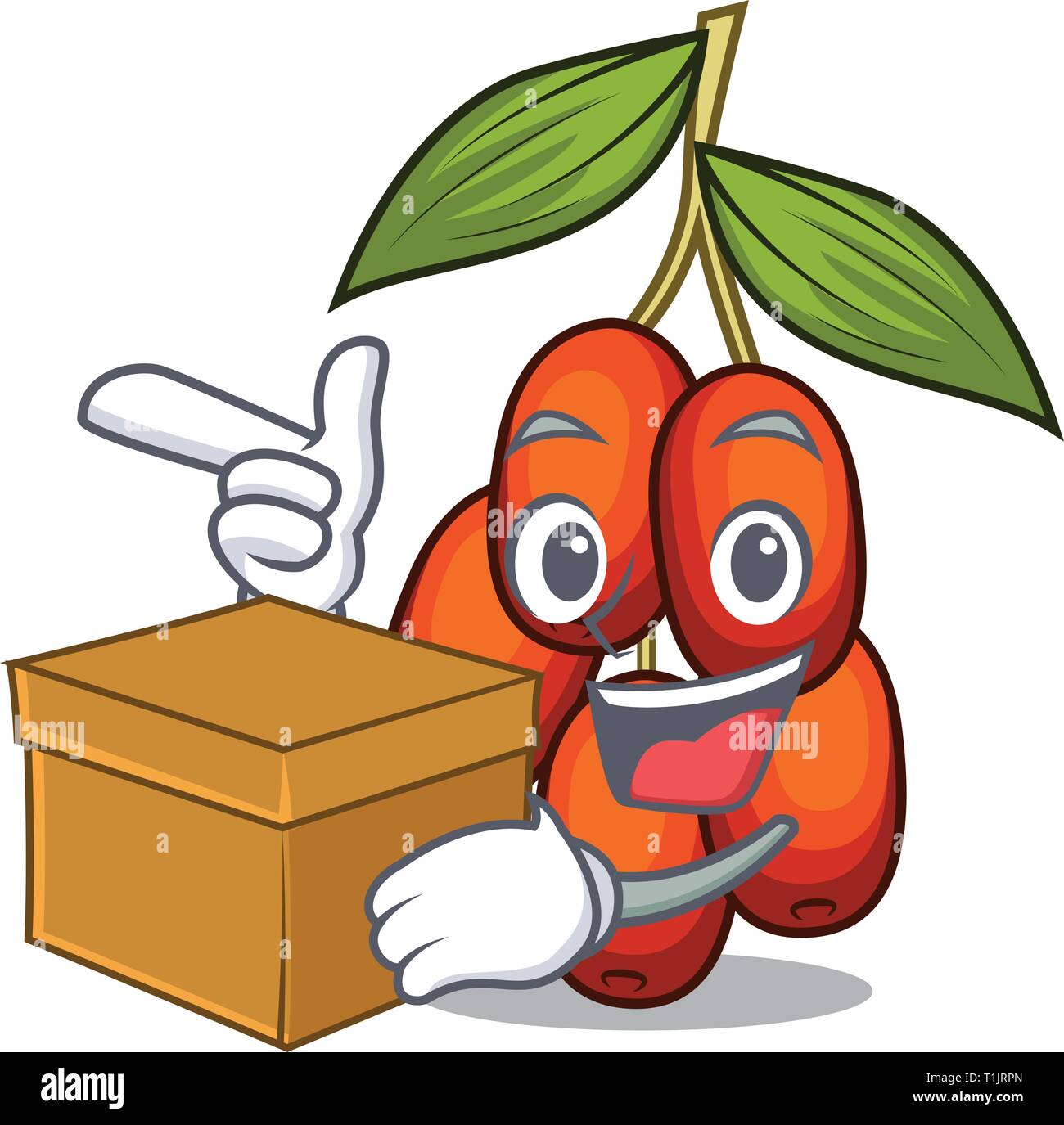 With box jujube fruit isolated with the cartoon vector illustration ...