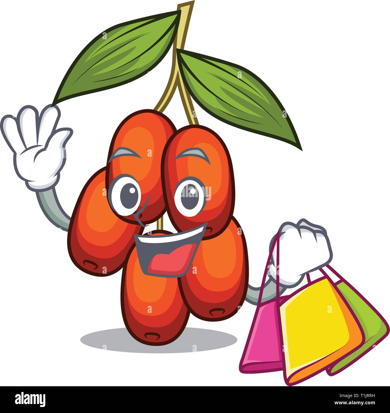 Shopping jujube fruit isolated with the cartoon vector illustration ...