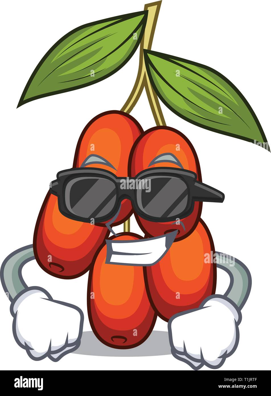 Super cool jujube fruit isolated with the cartoon vector illustration ...