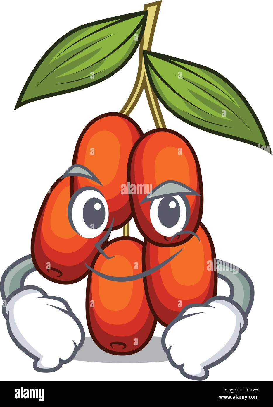 Smirking jujube fruit isolated with the cartoon vector illustration ...