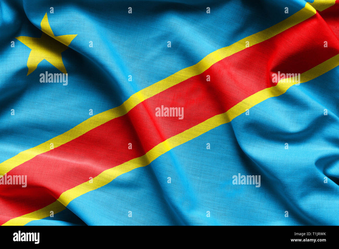 Democratic Republic of Congo waving flag Stock Photo - Alamy