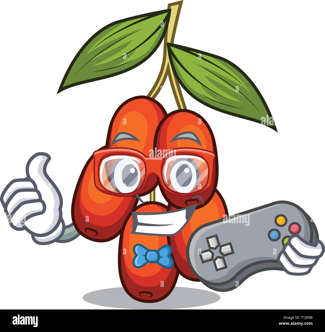 Gamer jujube fruit in the shape mascot vector illustration Stock Vector ...