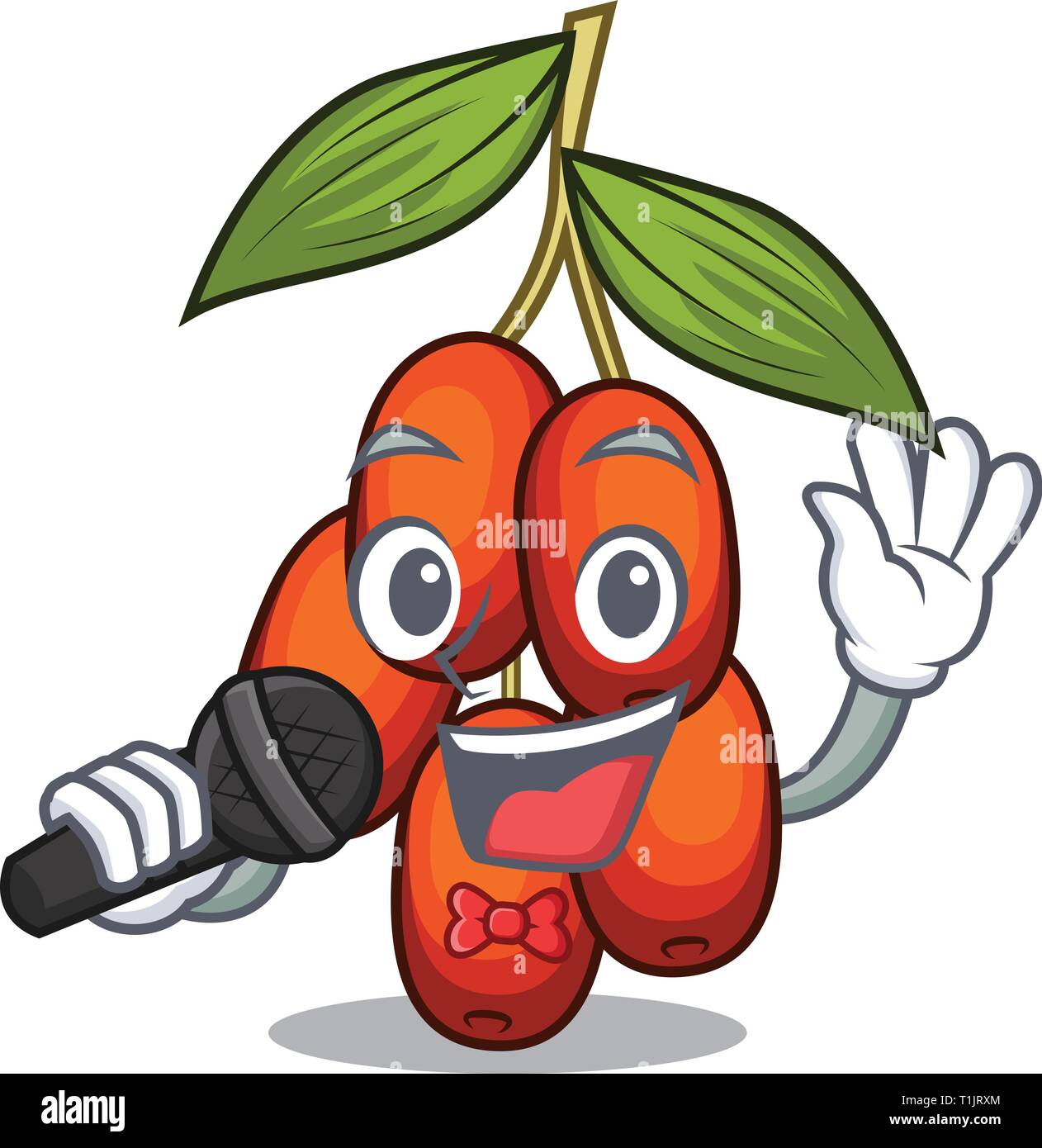 Singing jujube fruit in the shape mascot vector illustration Stock ...