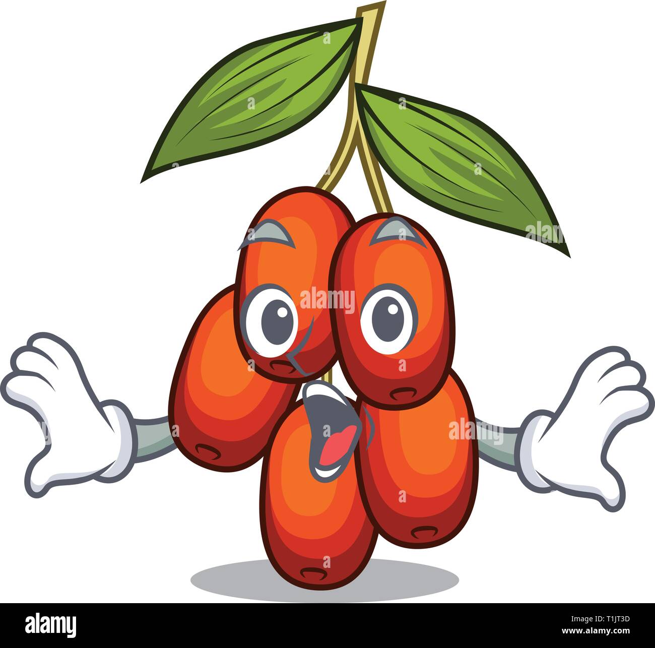 Surprised jujube fruit in the shape mascot vector illustration Stock ...