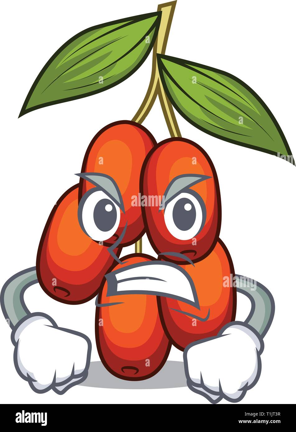 Angry jujube fruit in the shape mascot vector illustration Stock Vector ...