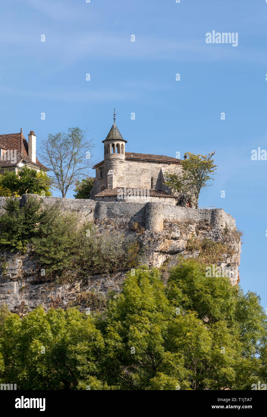 Castle of Belcastel in Lacave. Lot, Midi-Pyrenees, France Stock Photo ...