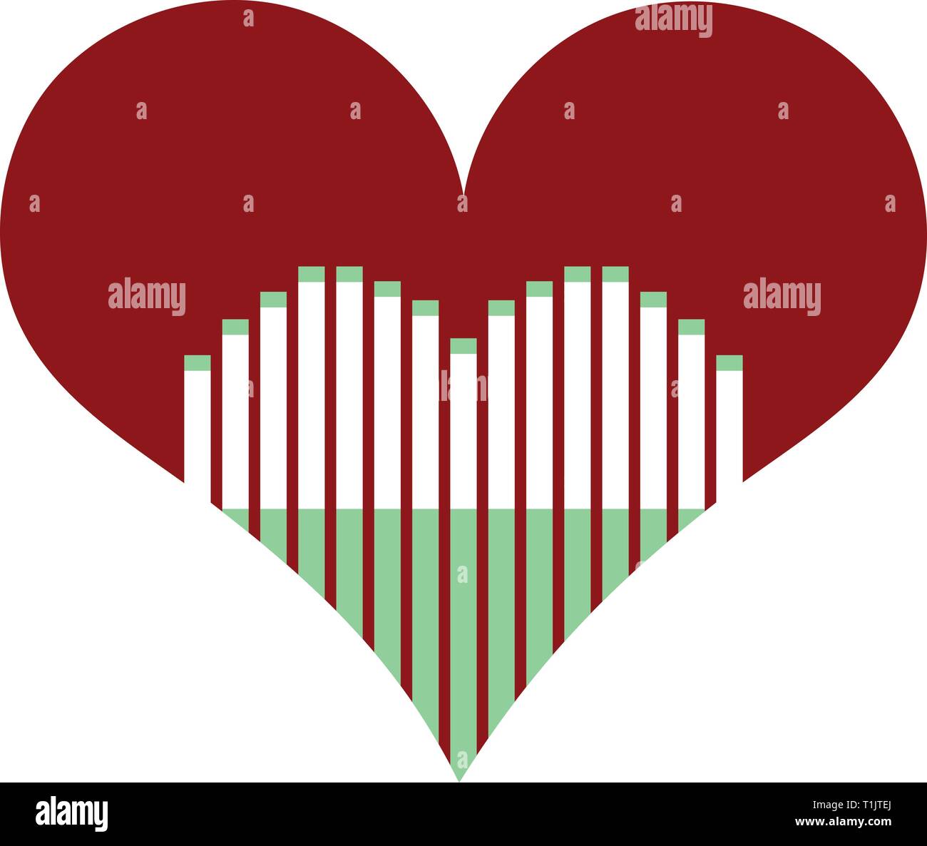 Heart whit another heart shaped graph in side it Stock Vector Image ...