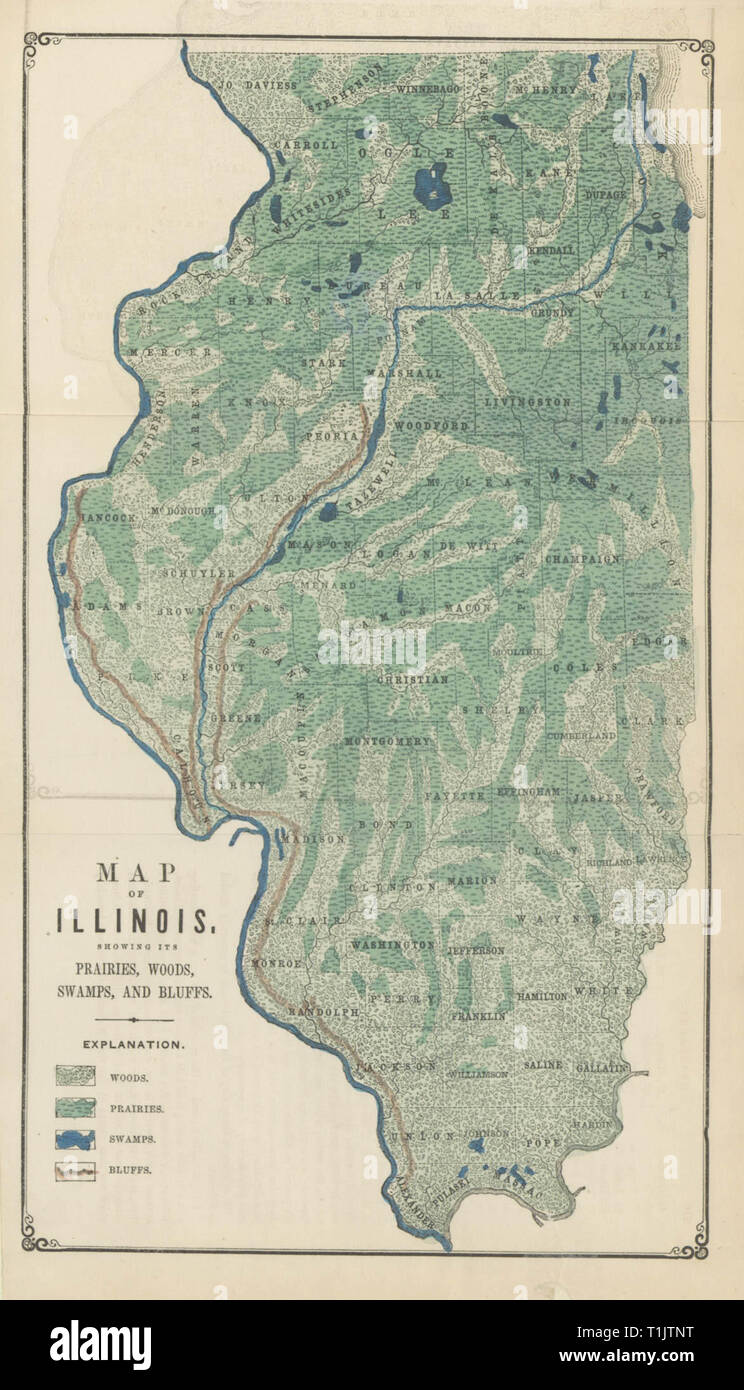 Illinois as it is its history geography Stock Photo - Alamy