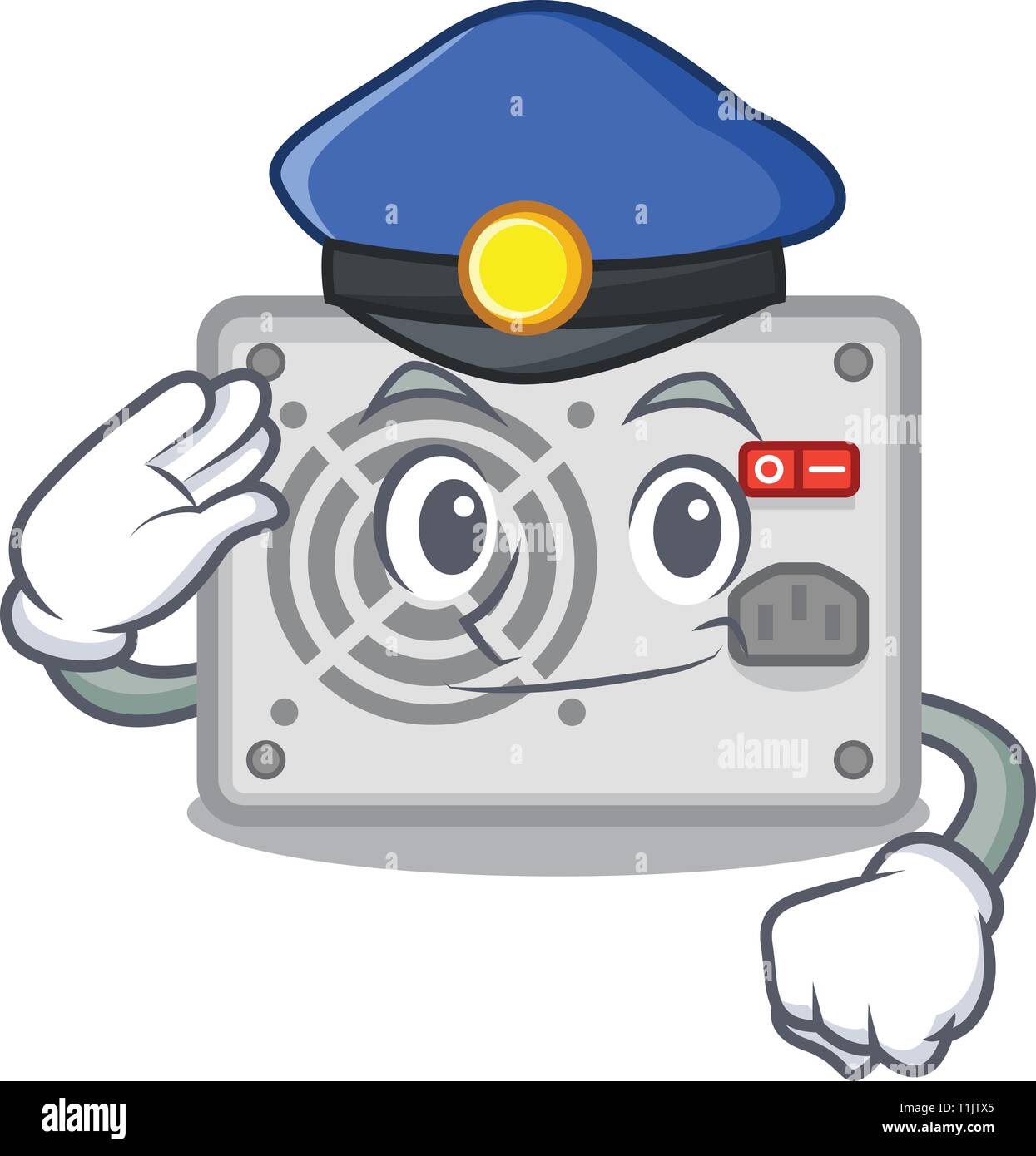 Police power supply isolated in the cartoon vector illustration Stock ...