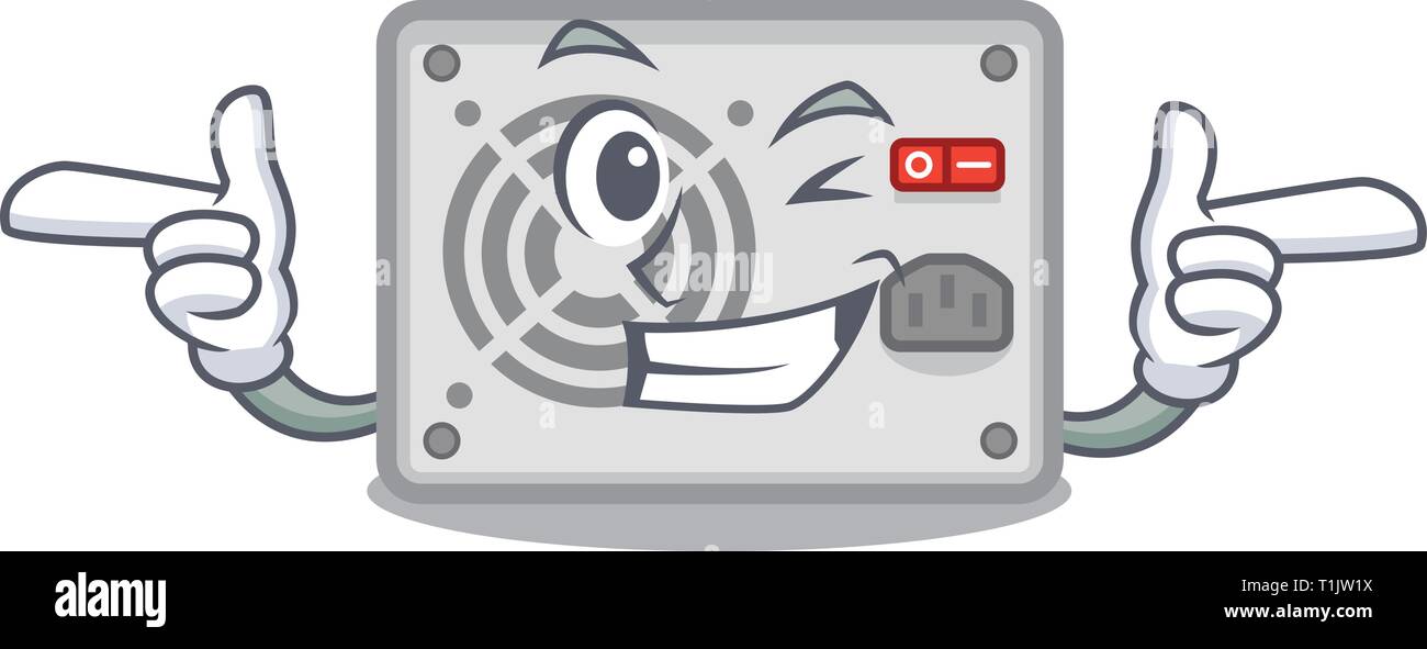Wink power supply in the shape characters vector illustration Stock ...