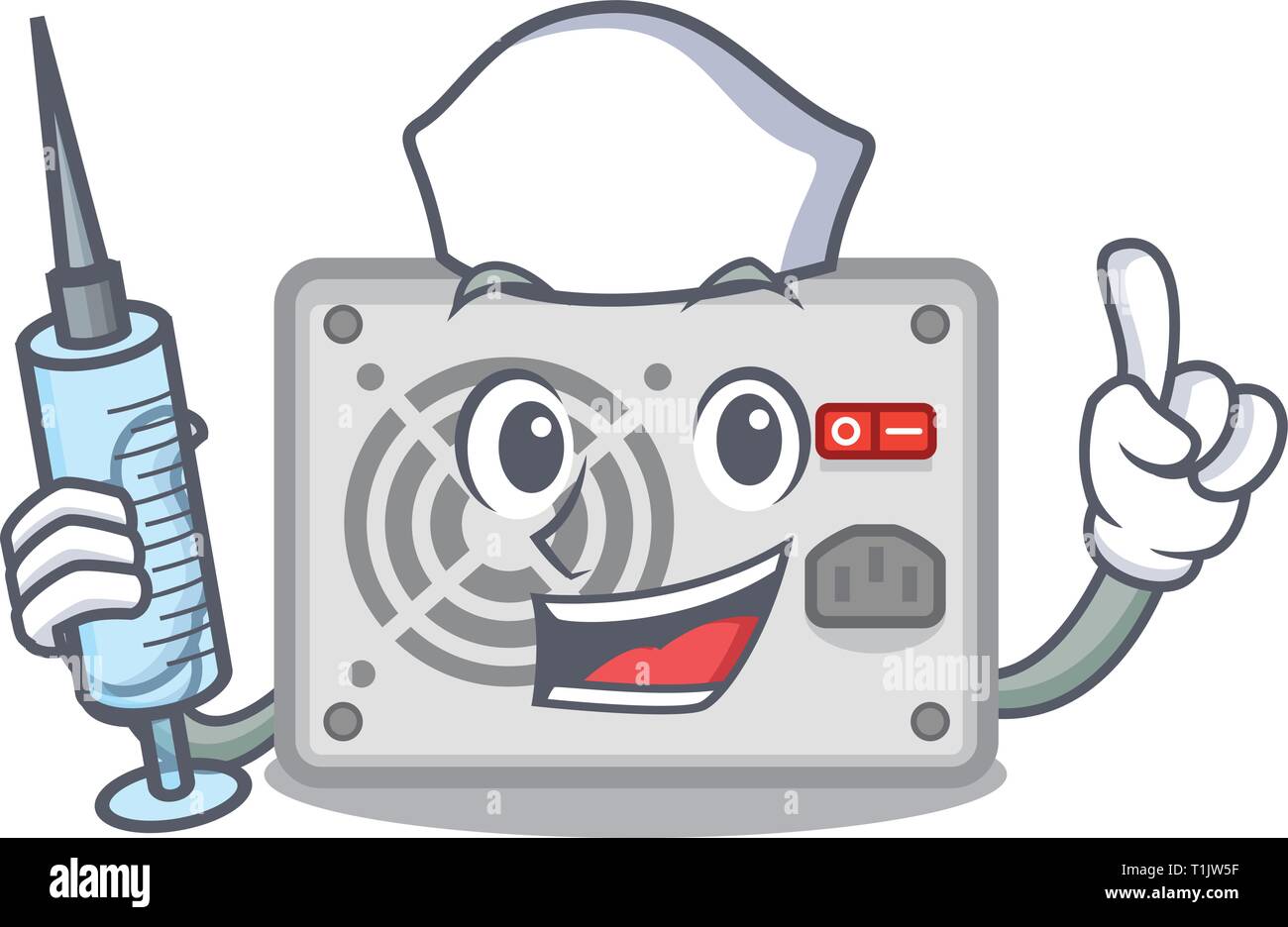 Nurse power supply in the shape characters vector illustration Stock ...