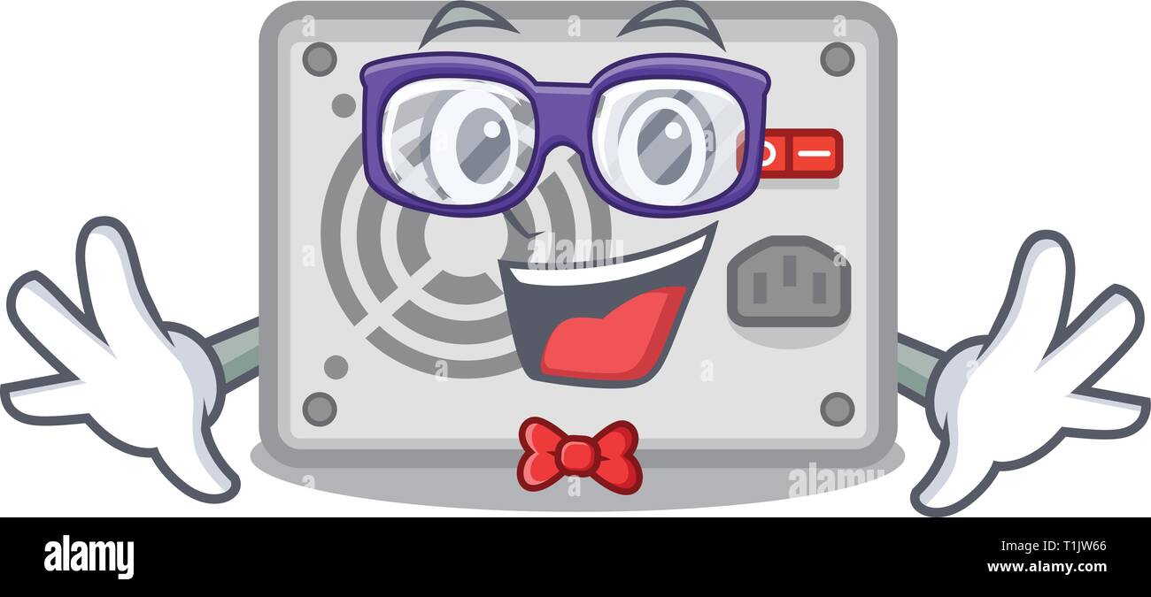 Geek power supply in the shape characters vector illustration Stock ...