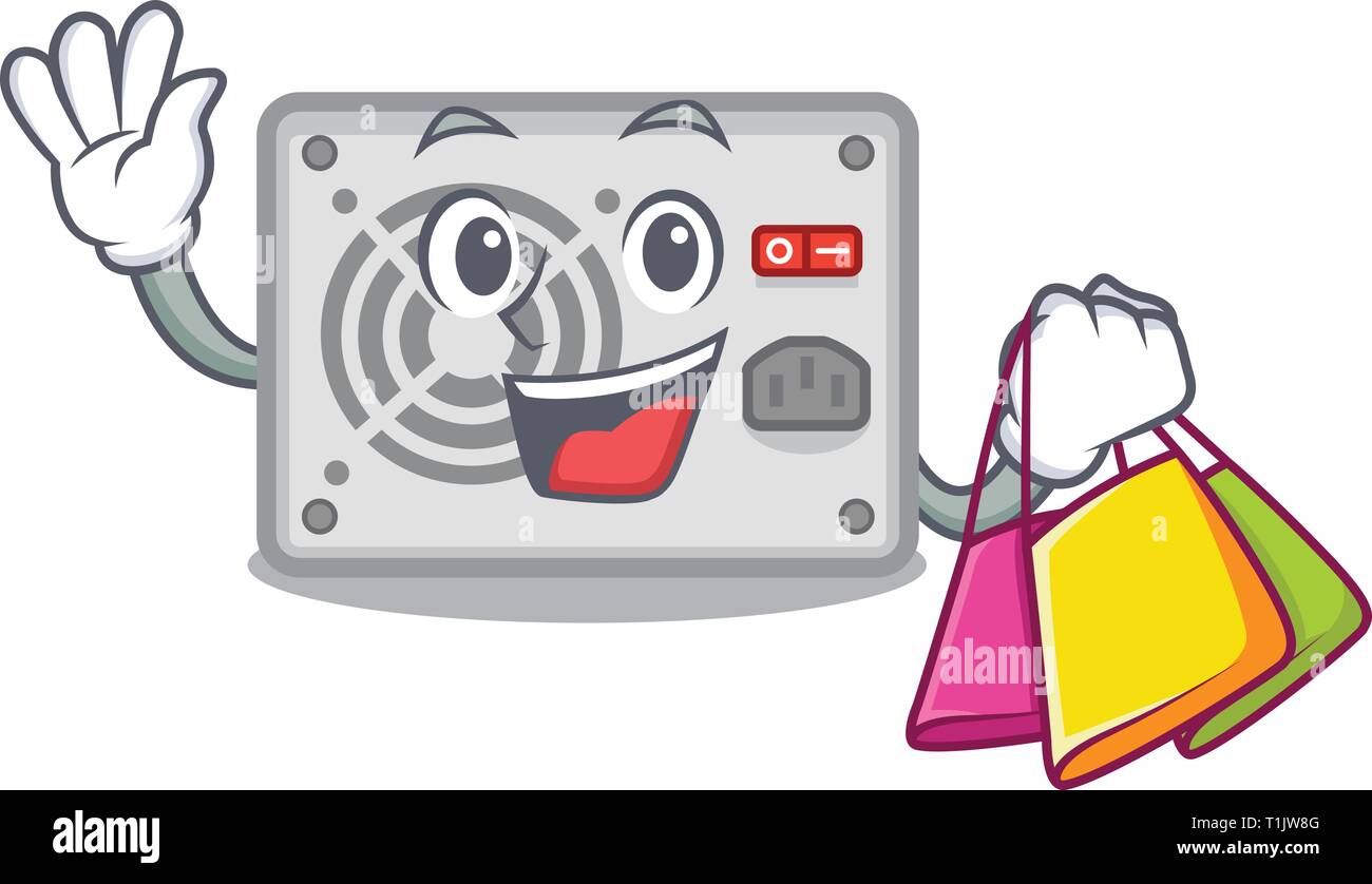 Shopping power supply in the shape characters vector illustration Stock ...