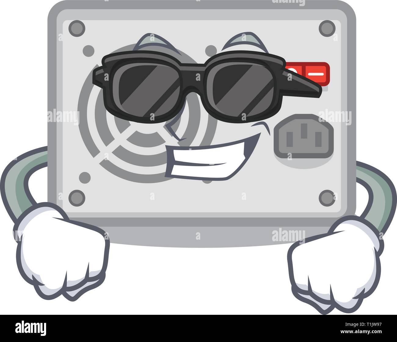 Super cool power supply in the shape characters vector illustration ...