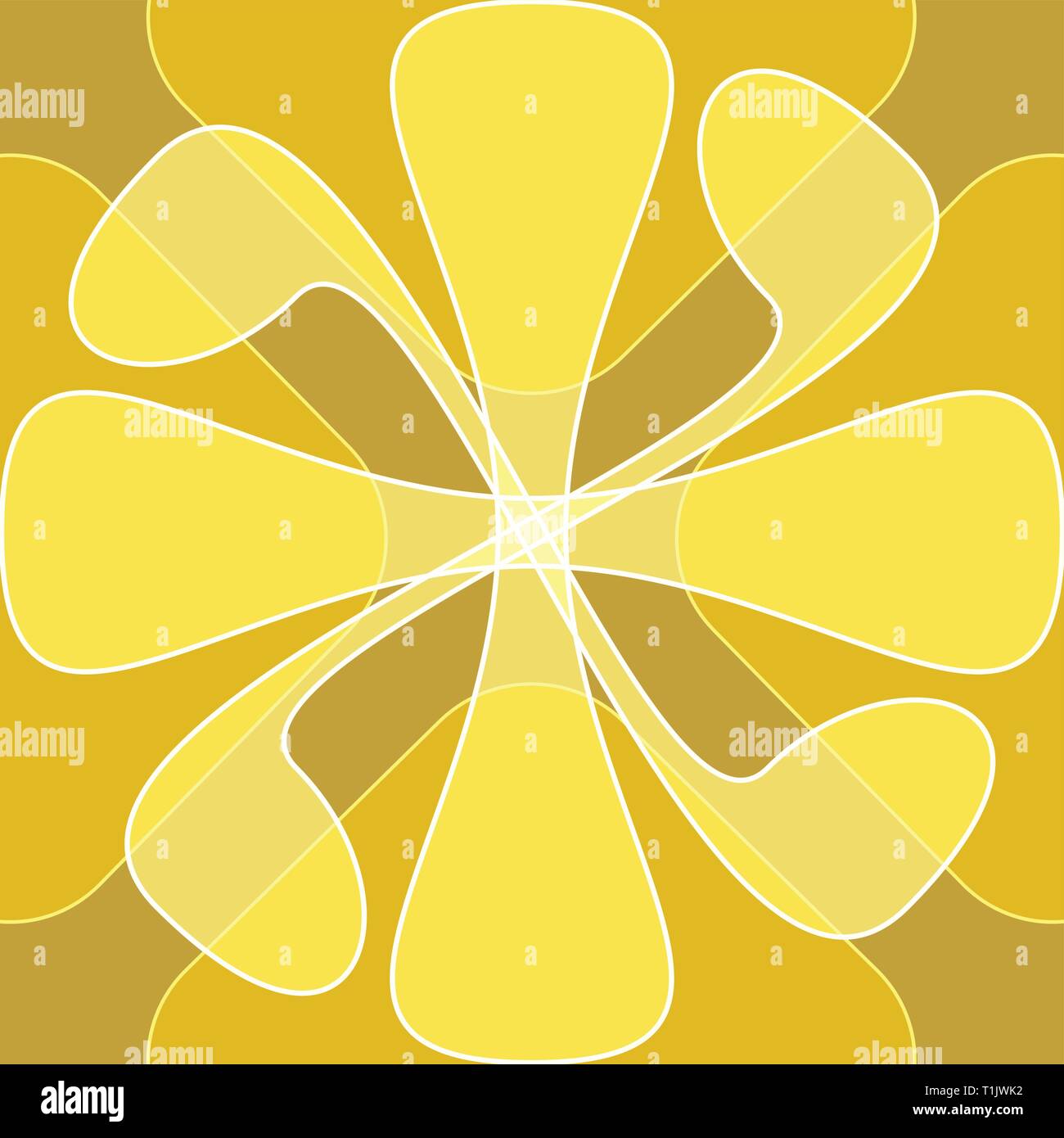 Circle, flower, diamond tile print pattern with overlapping shapes ...