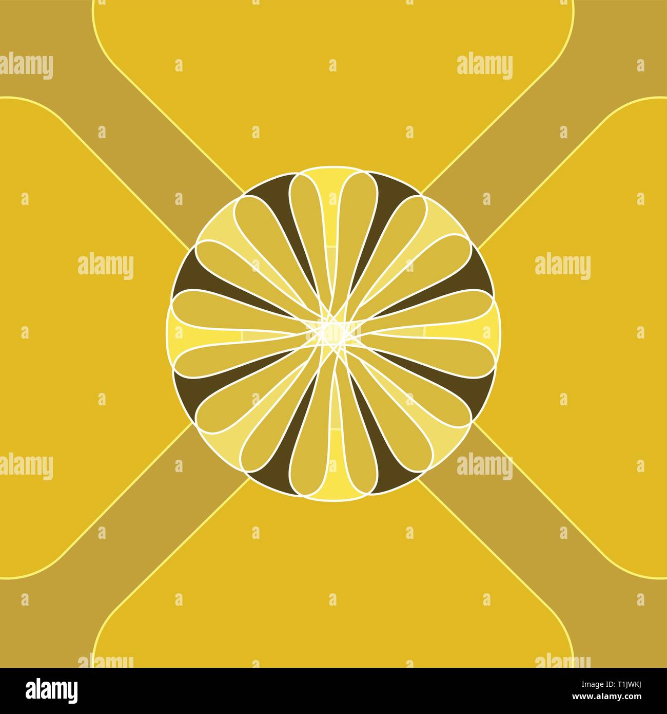 Circle, flower, diamond tile print pattern with overlapping shapes ...